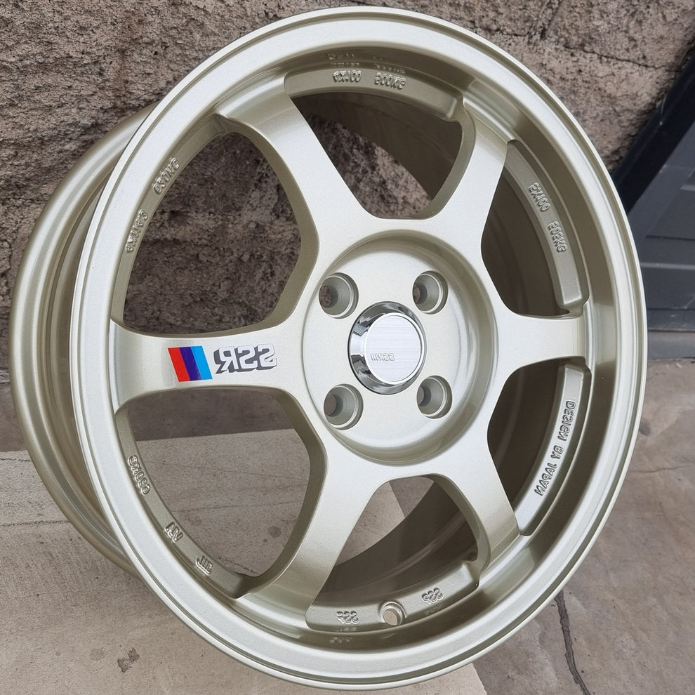 SET DE LLANTAS SSR. Aro 15-4x100 .Color Dorada .(MKT TIPEC). – jmvimports